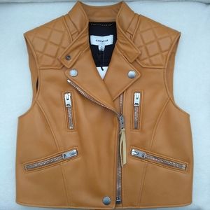 Coach | Jackets & Coats | Coach 941 Leather Surf Biker Vest In ...